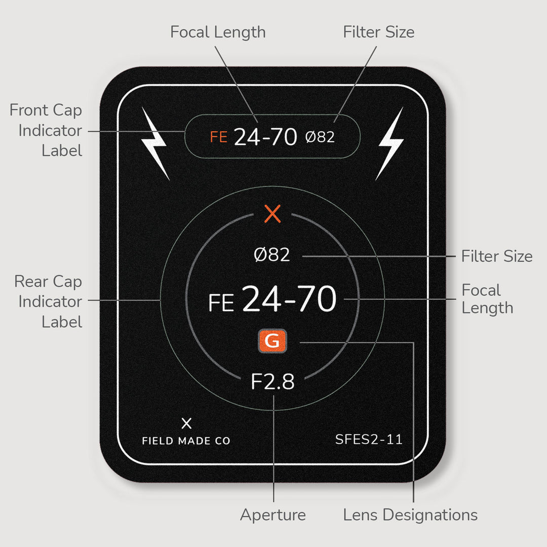 Lens Cap Stickers For Sony FE Lenses by Field Made Co - Quick ...