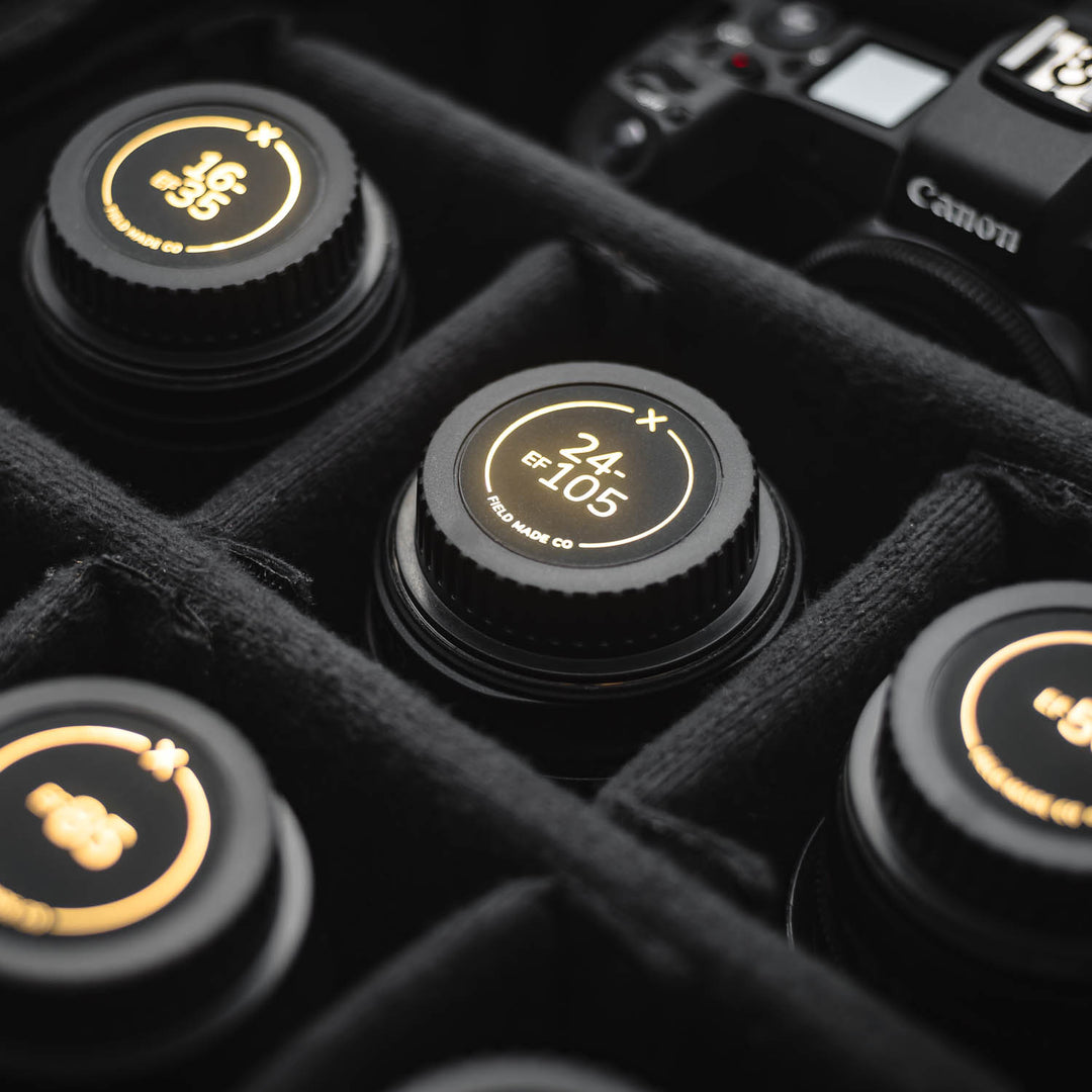 Lens Indicator stickers labels for canon EF lenses | Field Made Co.