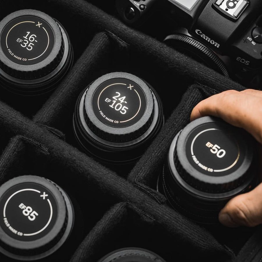 Lens Indicator stickers labels for canon EF lenses | Field Made Co.